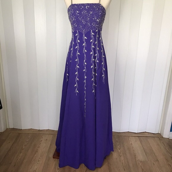 Riva Designs | Dresses | Riva Designs Size Beaded Formal Gown Purple ...